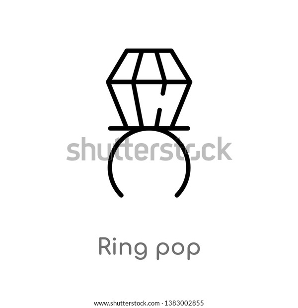 Outline Ring Pop Vector Icon Isolated Stock Vector (Royalty Free ...