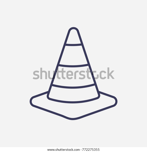 Outline Road Traffic Cone Icon Illustration Stock Vector (Royalty Free ...