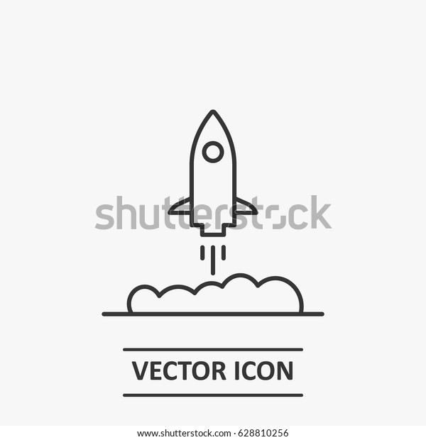 Outline Rocket Boost Icon Illustration Vector Stock Vector (Royalty ...