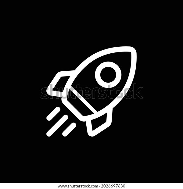 Outline Rocket Ship Fire Isolated On Stock Vector (Royalty Free ...