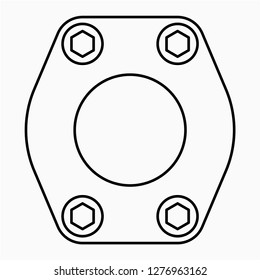 Outline Round Flange Vector Icon Stock Vector (Royalty Free) 1276963162 ...