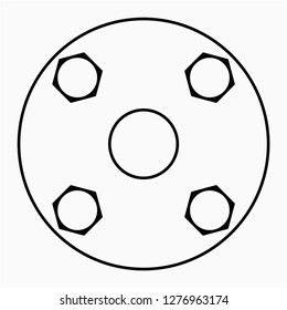 Outline Round Flange Vector Icon Stock Vector (Royalty Free) 1276963174 ...