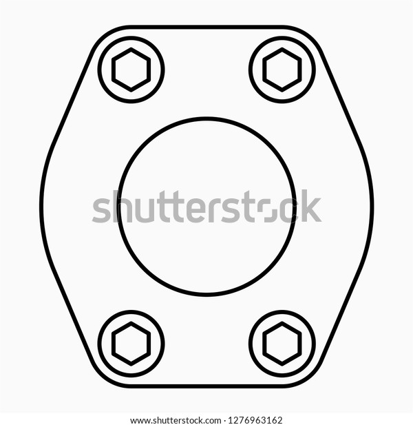 Outline Round Flange Vector Icon Stock Vector (Royalty Free) 1276963162 ...