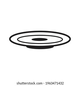 Outline Round Plate Vector Icon Isolated Stock Vector (Royalty Free ...