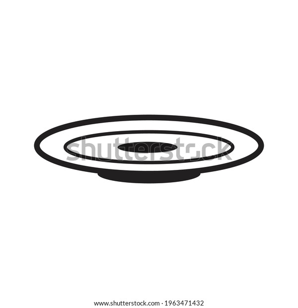 Outline Round Plate Vector Icon Isolated Stock Vector (Royalty Free ...