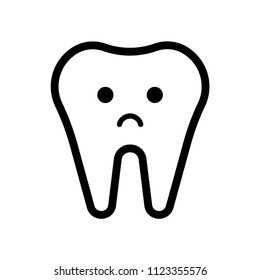 Outline Sad Tooth Icon Black Vector Stock Vector (Royalty Free ...