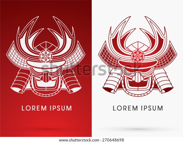 Outline Samurai Mask Head Face Logo Stock Vector (Royalty Free) 270648698