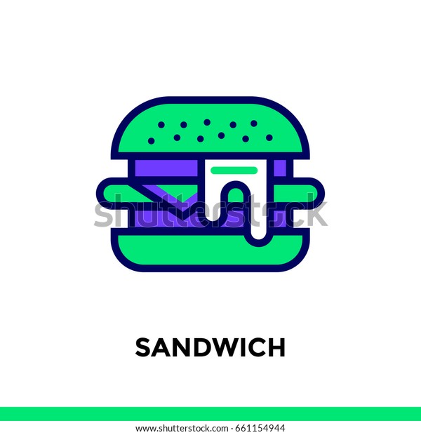 Outline Sandwich Icon Vector Pictogram Suitable Stock Vector (Royalty ...