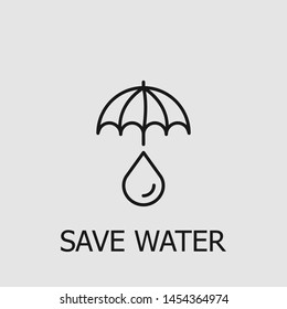 Outline Save Water Vector Icon Save Stock Vector (Royalty Free ...