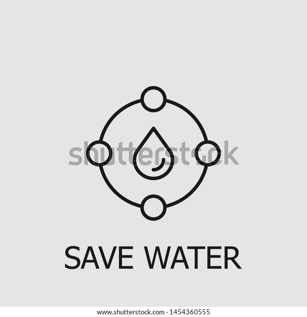 Outline Save Water Vector Icon Save Stock Vector (Royalty Free ...