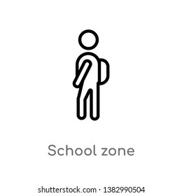 Outline School Zone Vector Icon Isolated Stock Vector (Royalty Free ...