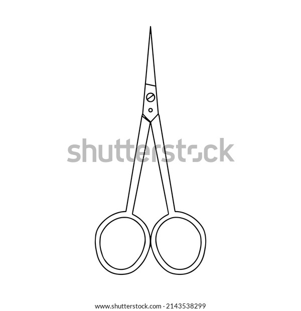 Outline Scissors Icon Doodle Black White Stock Vector (Royalty Free ...
