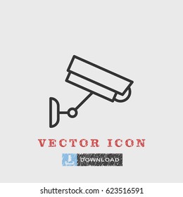 Outline Security Camera Icon Ilustration Vector Stock Vector (Royalty ...