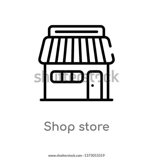 Outline Shop Store Vector Icon Isolated Stock Vector (Royalty Free ...