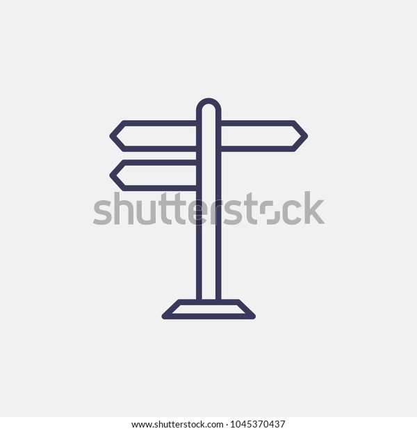 Outline Sign Post Icon Illustration Vector Stock Vector (Royalty Free ...