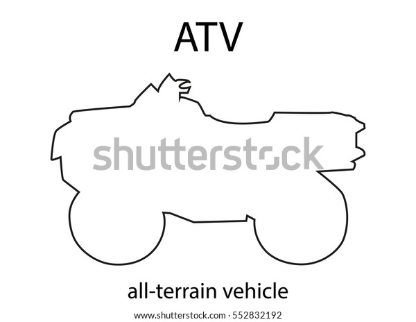 Outline Silhouette Atv Vector Isolated Object Stock Vector (Royalty ...