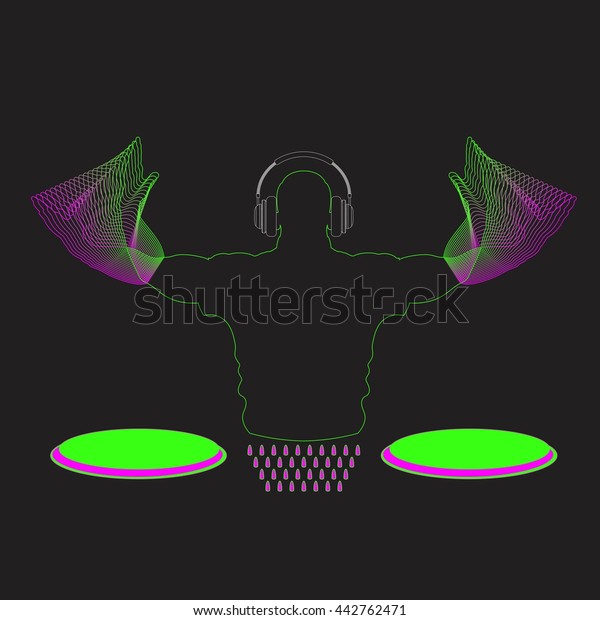 Outline Silhouette Dj Stock Vector (Royalty Free) 442762471 | Shutterstock