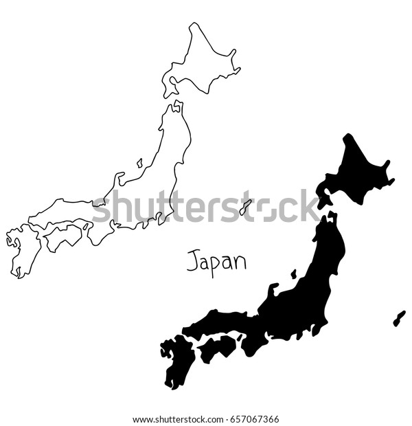 Outline Silhouette Map Japan Vector Illustration Stock Vector (Royalty ...