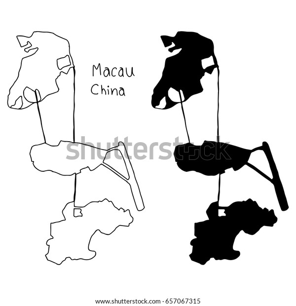 Outline Silhouette Map Macau China Vector: เวกเตอร์สต็อก (ปลอดค่า ...
