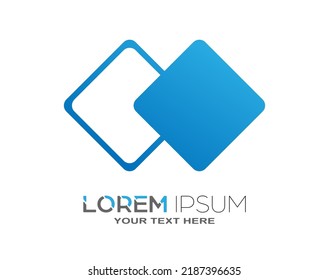 Outline Silhouette Square Template Logo Sticker Stock Vector (Royalty ...
