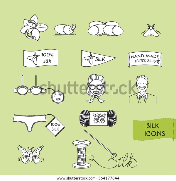 Outline Silk Icons Stockvektor (royaltyfri) 364177844