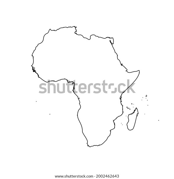 Outline Simple Map Africa Stock Vector (Royalty Free) 2002462643 ...