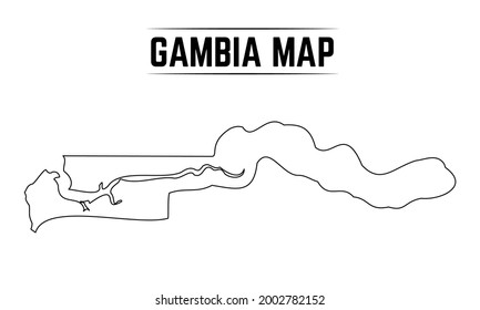 Outline Simple Map Gambia Stock Vector (Royalty Free) 2002782152