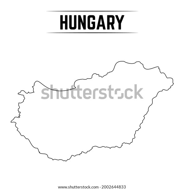 Outline Simple Map Hungary Stock Vector (Royalty Free) 2002644833 ...