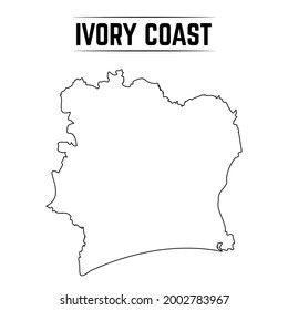 Outline Simple Map Ivory Coast Stock Vector (Royalty Free) 2002783967 ...