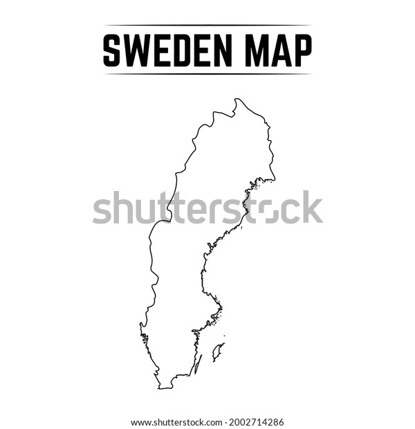 Outline Simple Map Sweden Stock Vector (Royalty Free) 2002714286 ...
