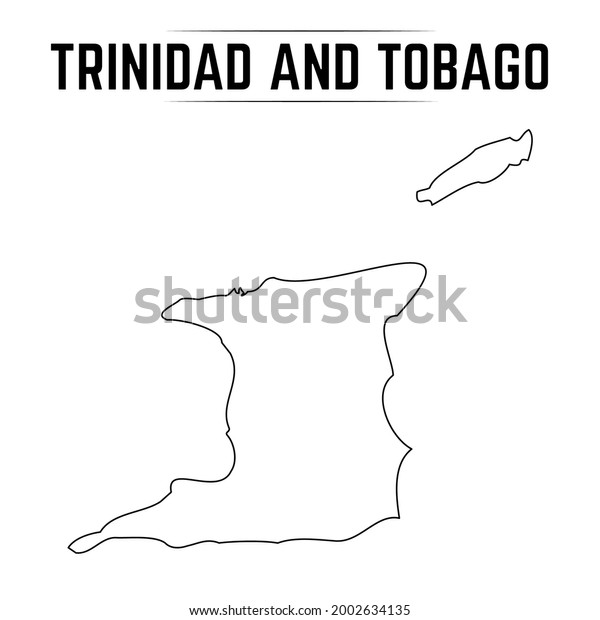 Outline Simple Map Trinidad Tobago Stock Vector (Royalty Free) 2002634135