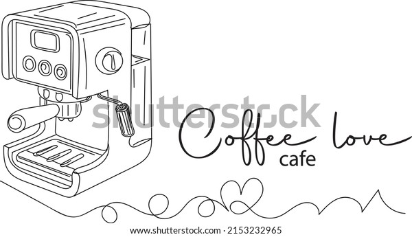 Outline Sketch Drawing Coffee Machine Coffee Stock Vector (Royalty Free ...