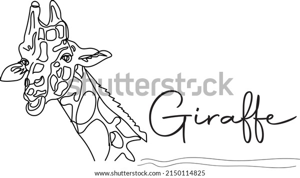 Outline Sketch Drawing Giraffe Face Line: เวกเตอร์สต็อก (ปลอดค่า ...