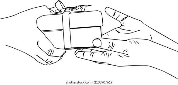 Outline Sketch Drawing Vector Hand Holding Stock Vector (Royalty Free ...
