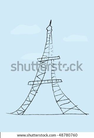 Eiffel Tower 2d Drawing | Free download on ClipArtMag