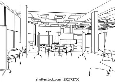 Outline Sketch Interior Space: เวกเตอร์สต็อก (ปลอดค่าลิขสิทธิ์ ...