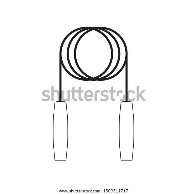 Outline Skipping Rope Icon On White Stock Vector (Royalty Free) 1509311717