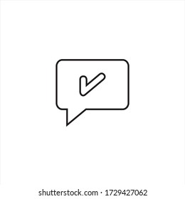 Outline Speech Bubble Check Mark Isolated Stock Vector (Royalty Free ...