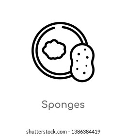 Outline Sponges Vector Icon Isolated Black Stock Vector (Royalty Free ...