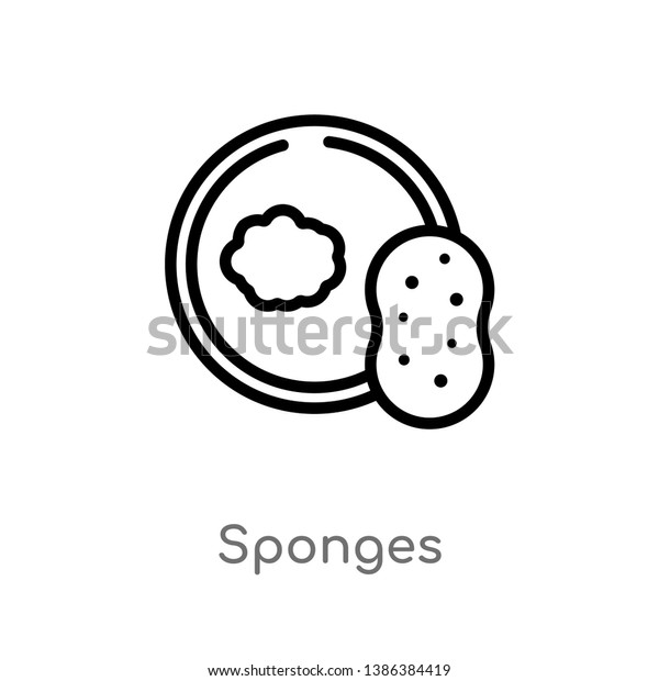 Outline Sponges Vector Icon Isolated Black Stock Vector (Royalty Free ...