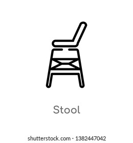 Outline Stool Vector Icon Isolated Black Stock Vector (Royalty Free ...