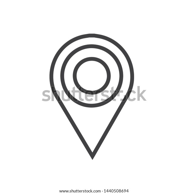 Outline Stroke Location Pin Icon Vector Stock Vector (Royalty Free ...
