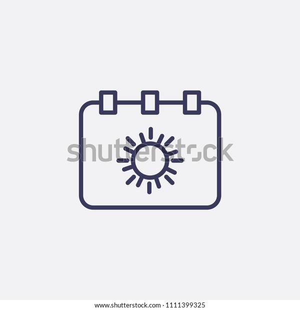 Outline Sun Calendar Icon Illustrationvector Summer Stock Vector ...