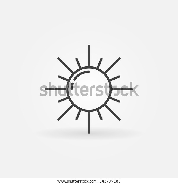 Outline sun icon - vector sunlight isolated symbol or logo in thin line ...