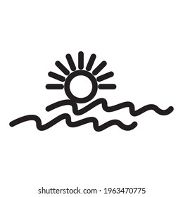 Outline Sunset Vector Icon Sunset Illustration Stock Vector (Royalty ...