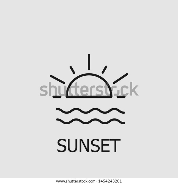 Outline Sunset Vector Icon Sunset Illustration Stock Vector (Royalty ...