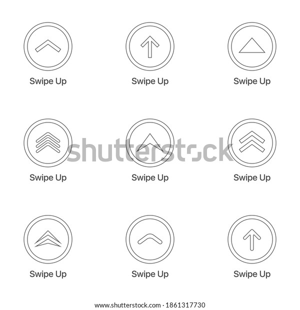 Outline Swipe Round Shaped Icon Set Stock Vector (Royalty Free ...