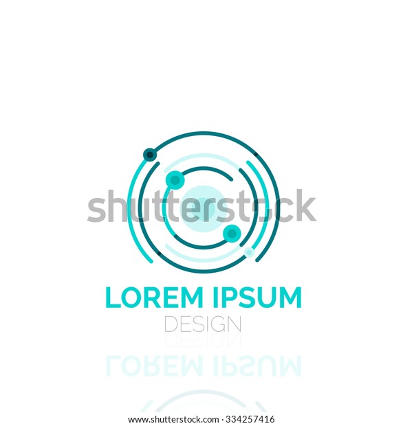 Outline Swirl Circle Minimal Abstract Geometric Stock Vector (Royalty ...