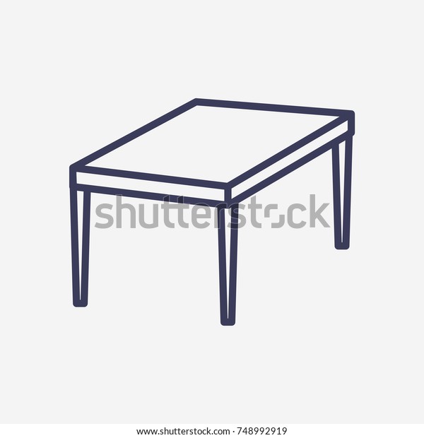 Outline Table Icon Illustration Vector Symbol Stock Vector (Royalty ...
