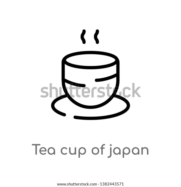 Outline Tea Cup Japan Vector Icon Stock Vector (Royalty Free ...